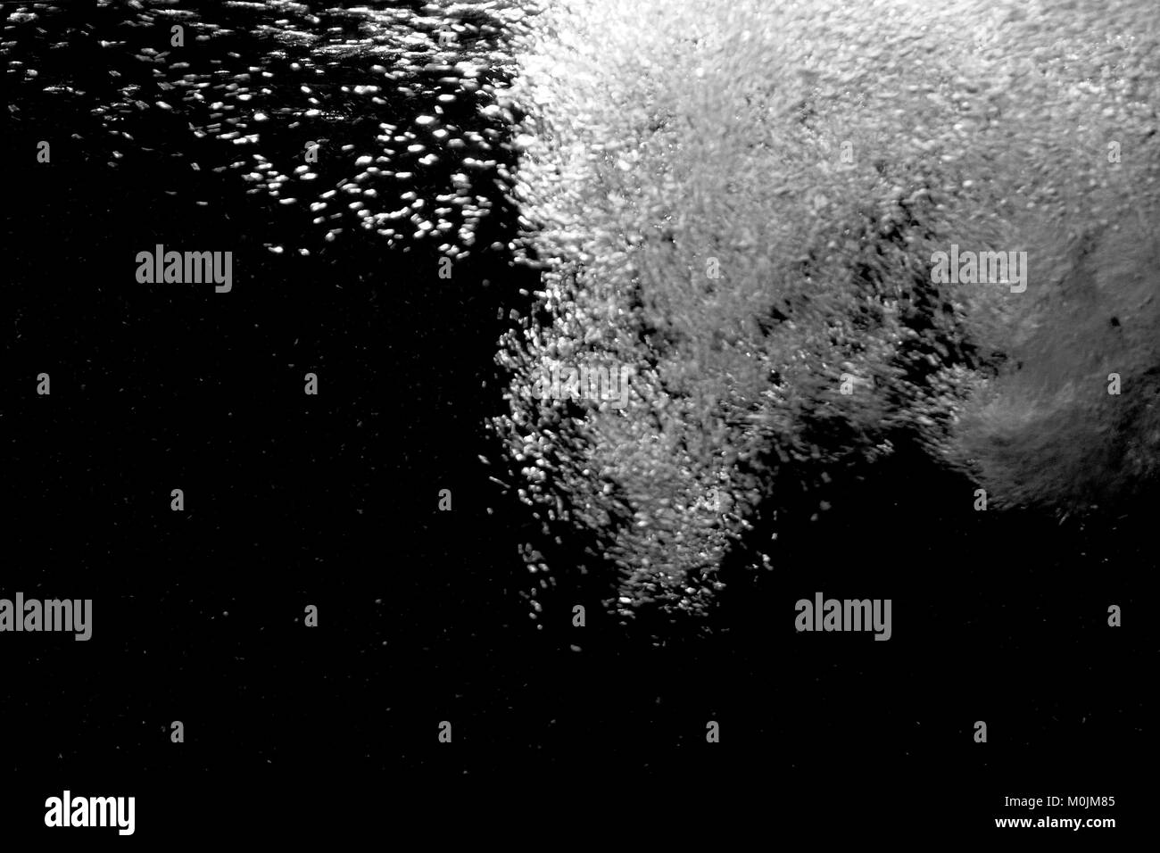 Dramatic Bubbles Under Clear Water with Black Background Stock Photo ...