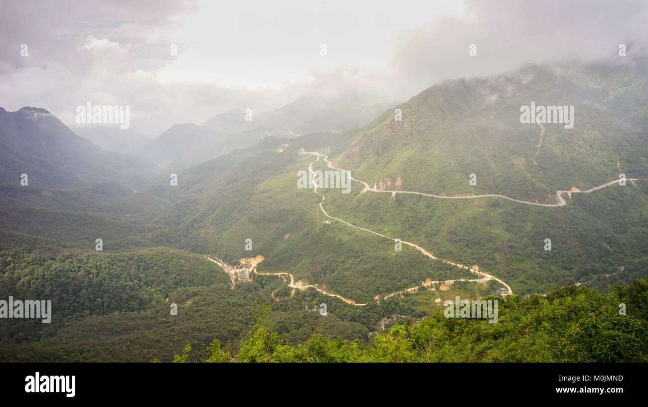 Mount Fansipan in Sapa, Vietnam. Fansipan is a mountain in Vietnam the ...