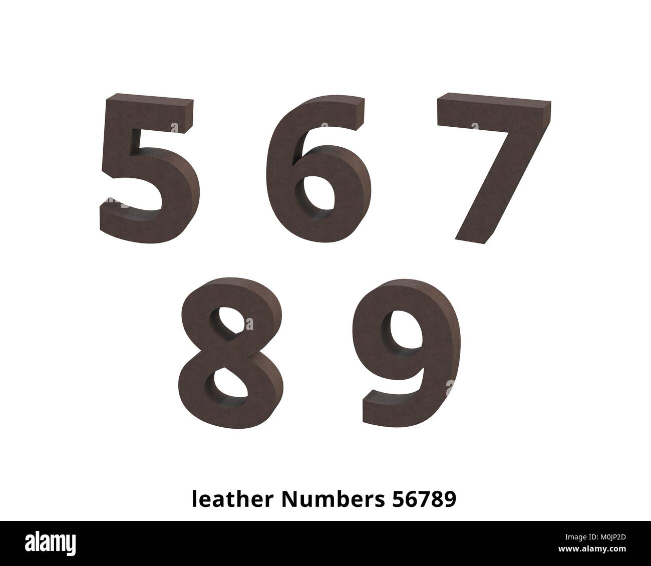 Font leather numbers 3D Stock Photo - Alamy
