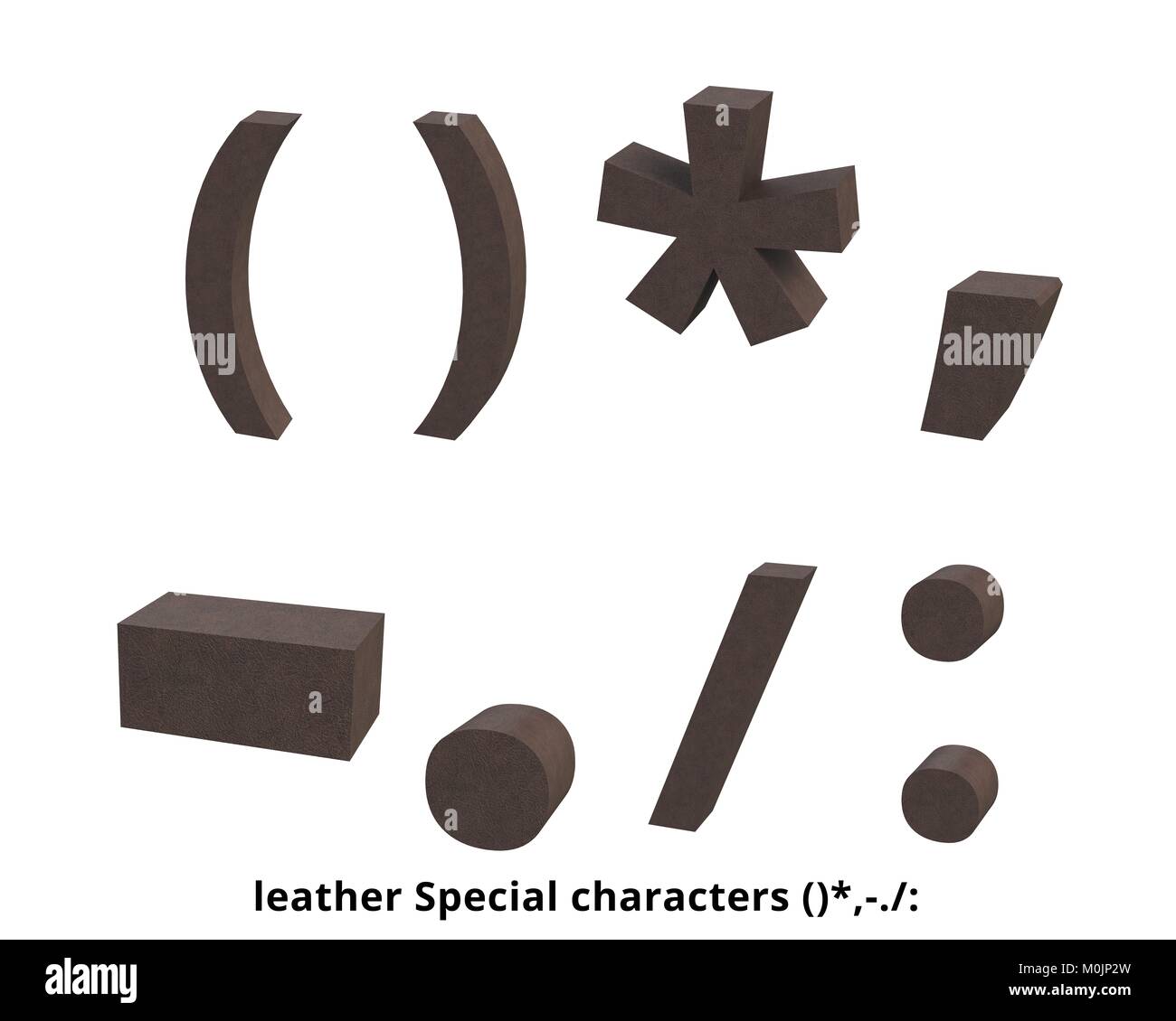 font-leather-special-characters-3d-stock-photo-alamy