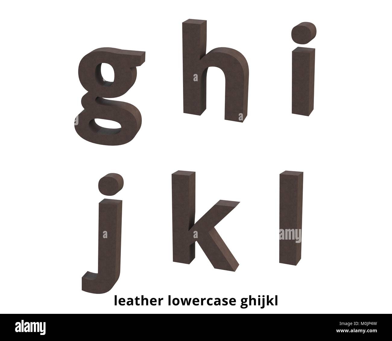 Font leather lowercase 3D Stock Photo - Alamy