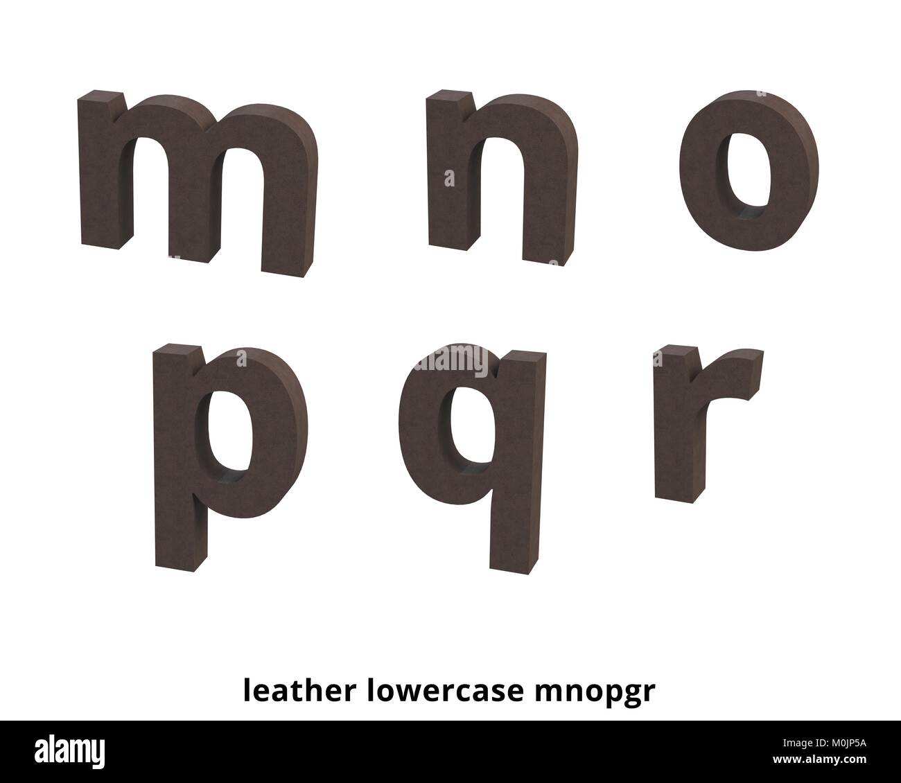 Font leather lowercase 3D Stock Photo - Alamy
