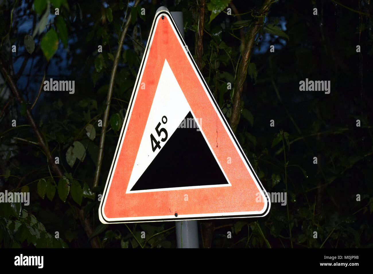 Sign board with 45 degree sign Stock Photo - Alamy