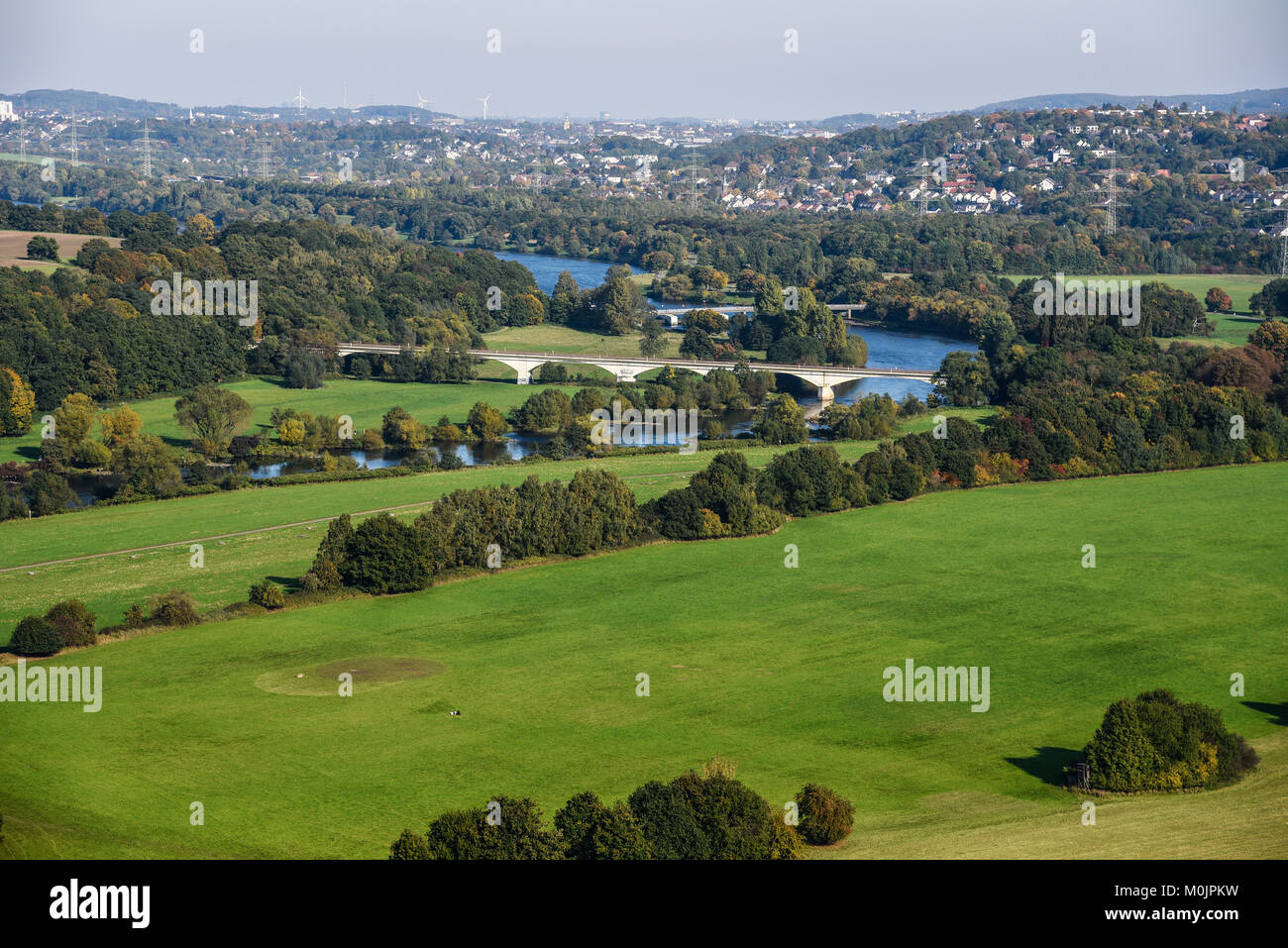 Ruhr Valley, River Ruhr, Herbede, Witten, Ruhr Area, North Rhine ...
