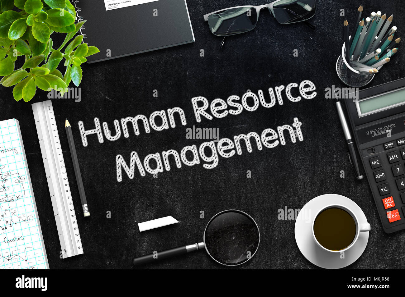 Human Resource Management on Chalkboard. 3D Rendering Stock Photo - Alamy