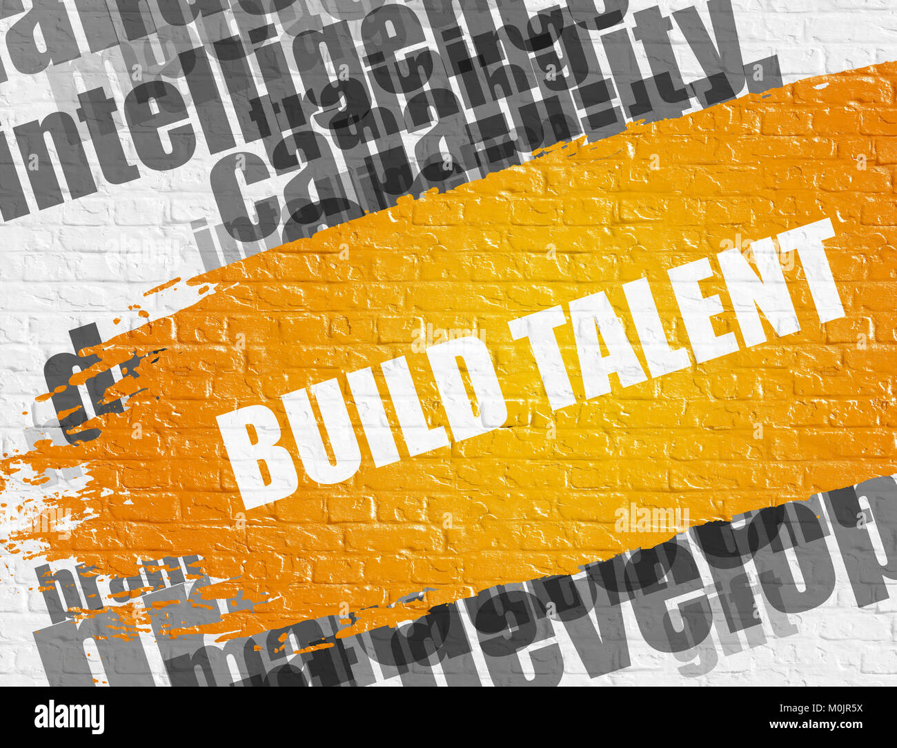 Build Talent on the White Brick Wall Stock Photo - Alamy