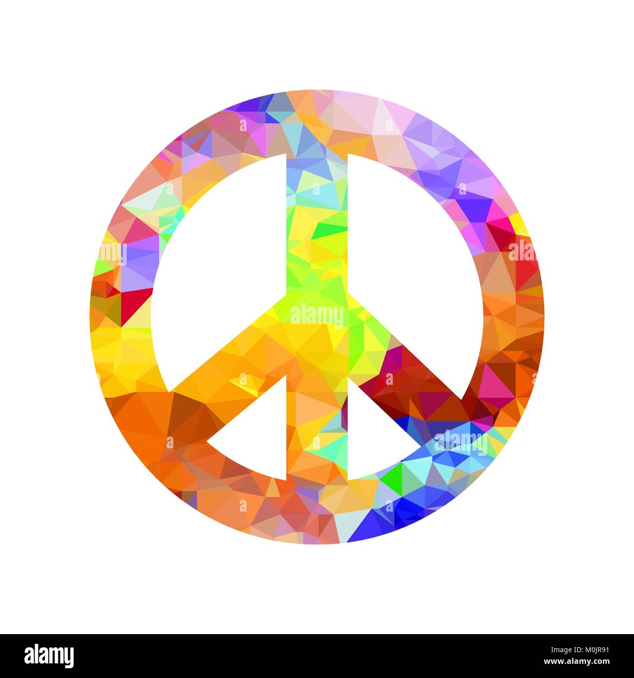 Colored Pacifist Sign Stock Vector Image & Art - Alamy