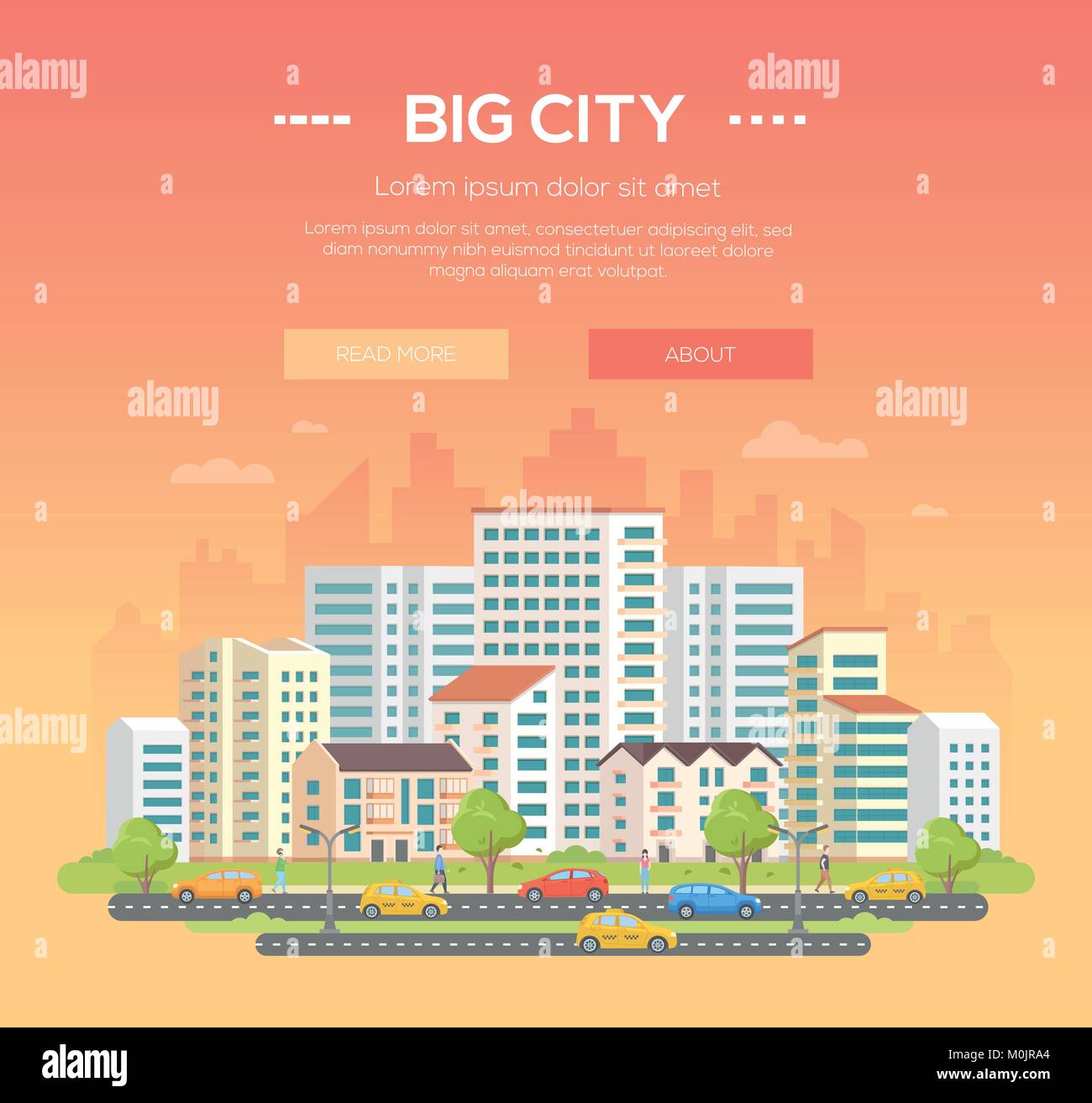 Big city - modern colorful vector illustration Stock Vector Image & Art ...