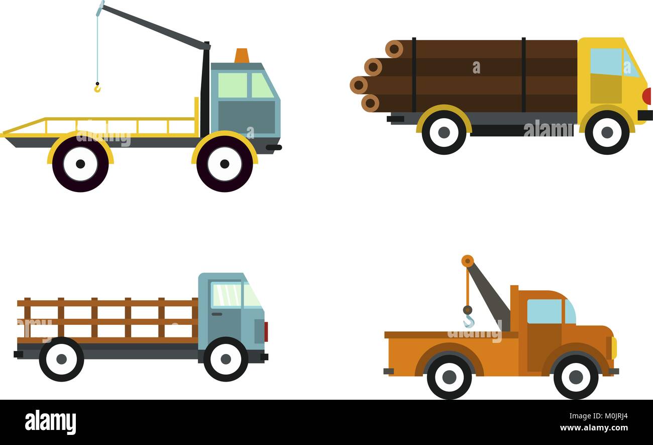 Wrecker icon set, flat style Stock Vector Image & Art - Alamy