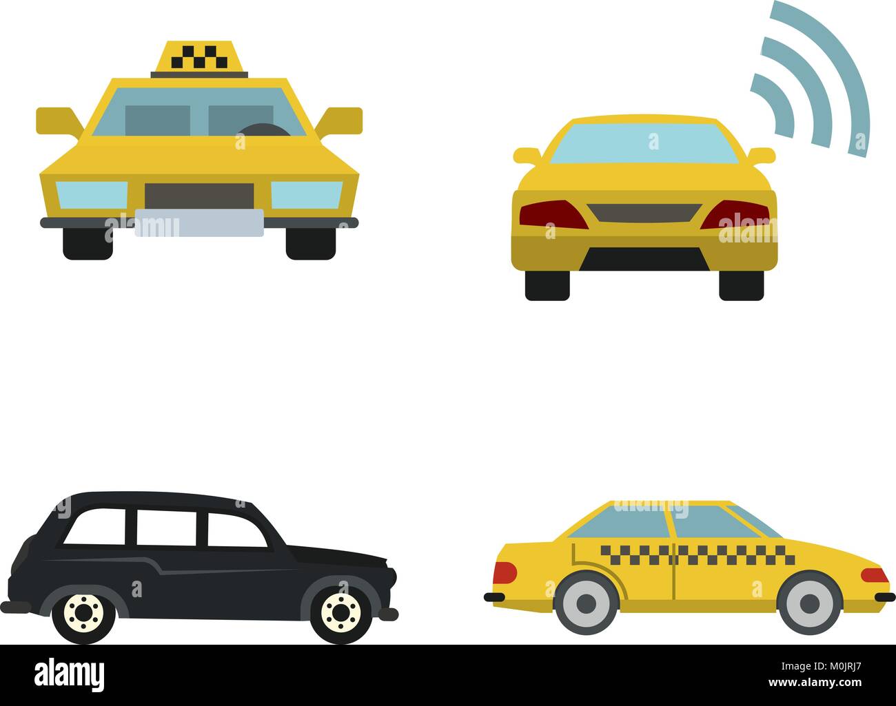 Taxi car icon set, flat style Stock Vector Image & Art - Alamy