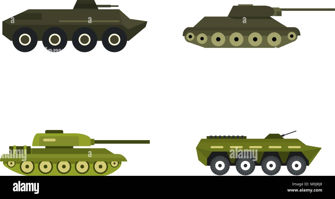 Tank icon set, flat style Stock Vector Image & Art - Alamy