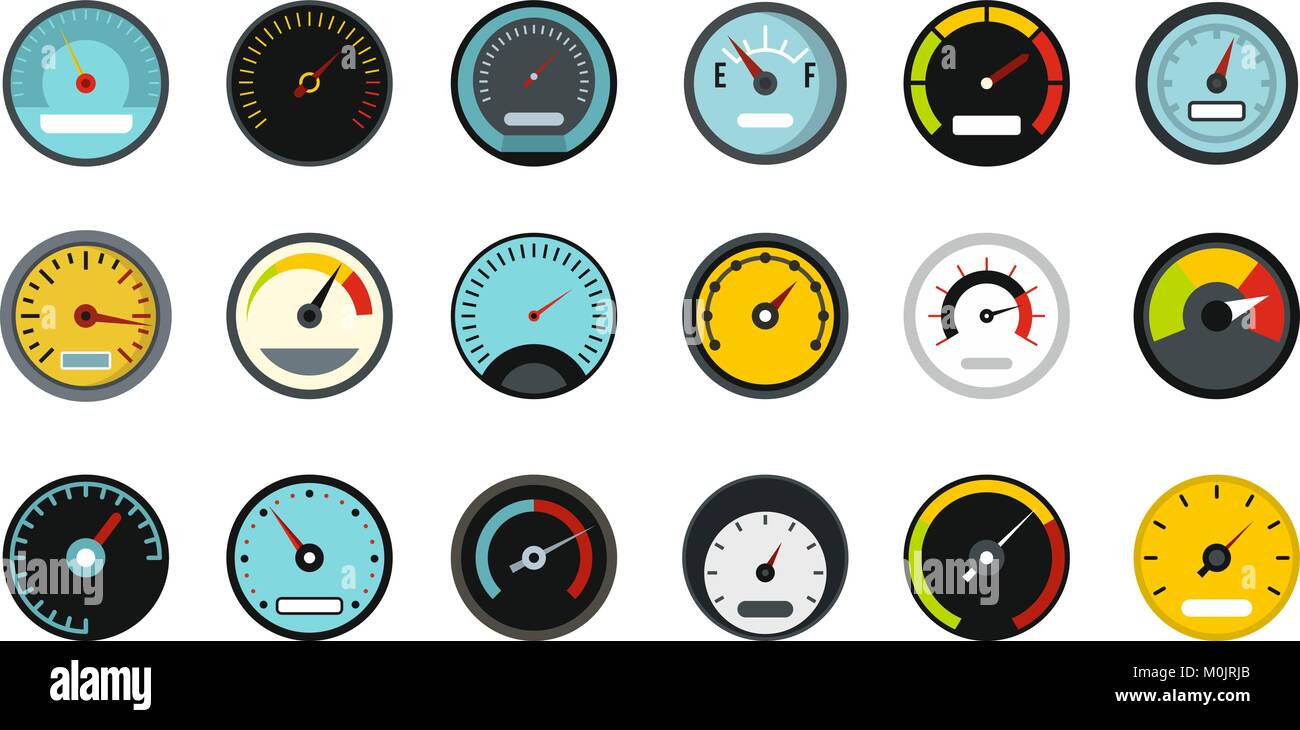 Dash board icon set, flat style Stock Vector Image & Art - Alamy