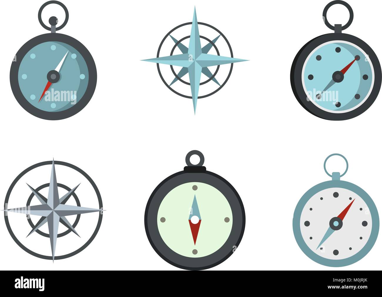 Compass icon set, flat style Stock Vector Image & Art - Alamy