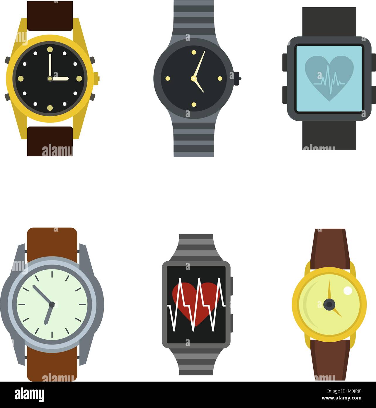 Smartwatch icon set, flat style Stock Vector Image & Art - Alamy