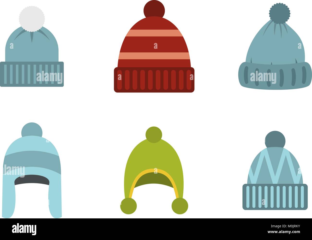 Beanie icon set, flat style Stock Vector Image & Art - Alamy