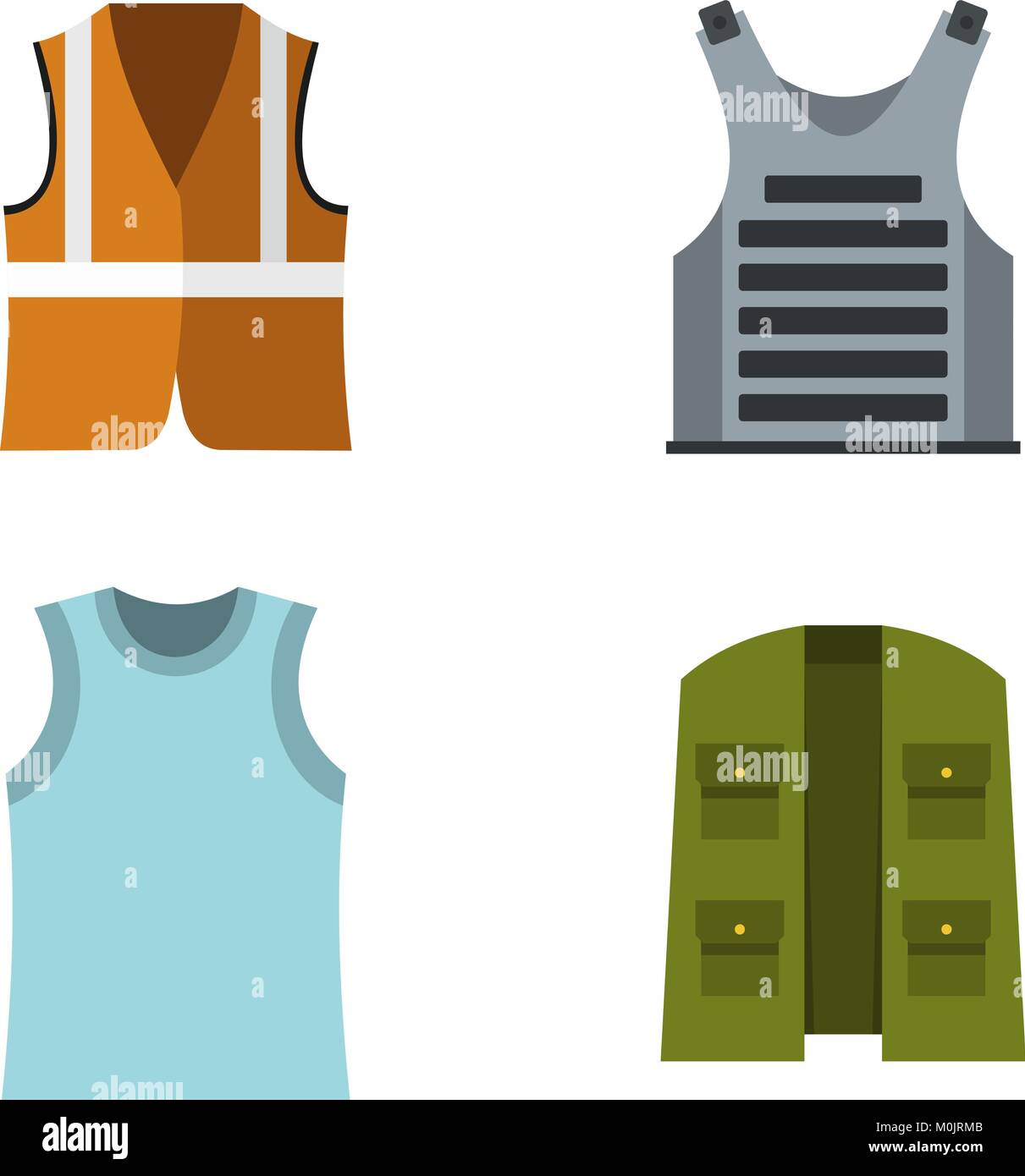 Vest icon set, flat style Stock Vector Image & Art - Alamy