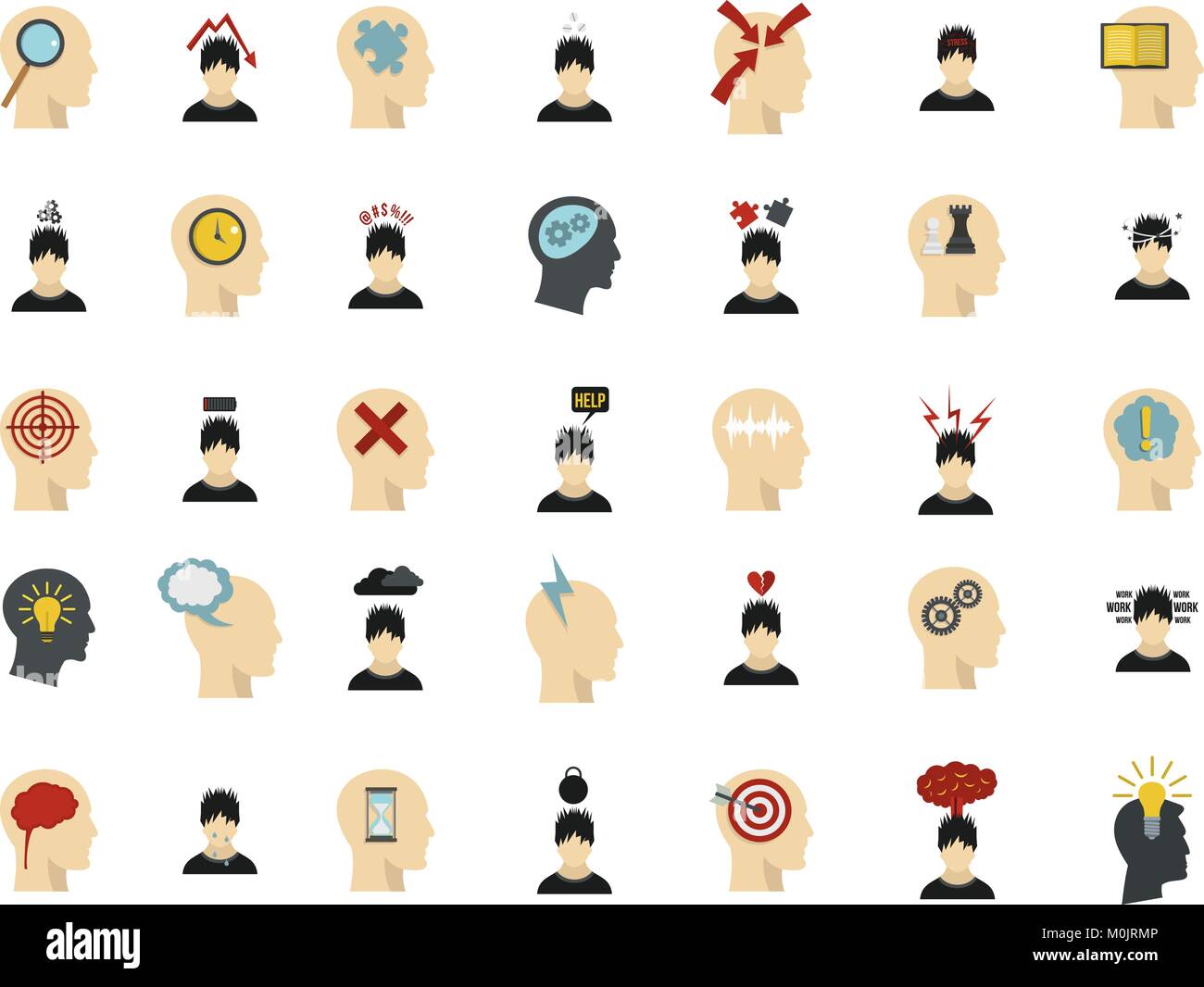 Human idea icon set, flat style Stock Vector Image & Art - Alamy