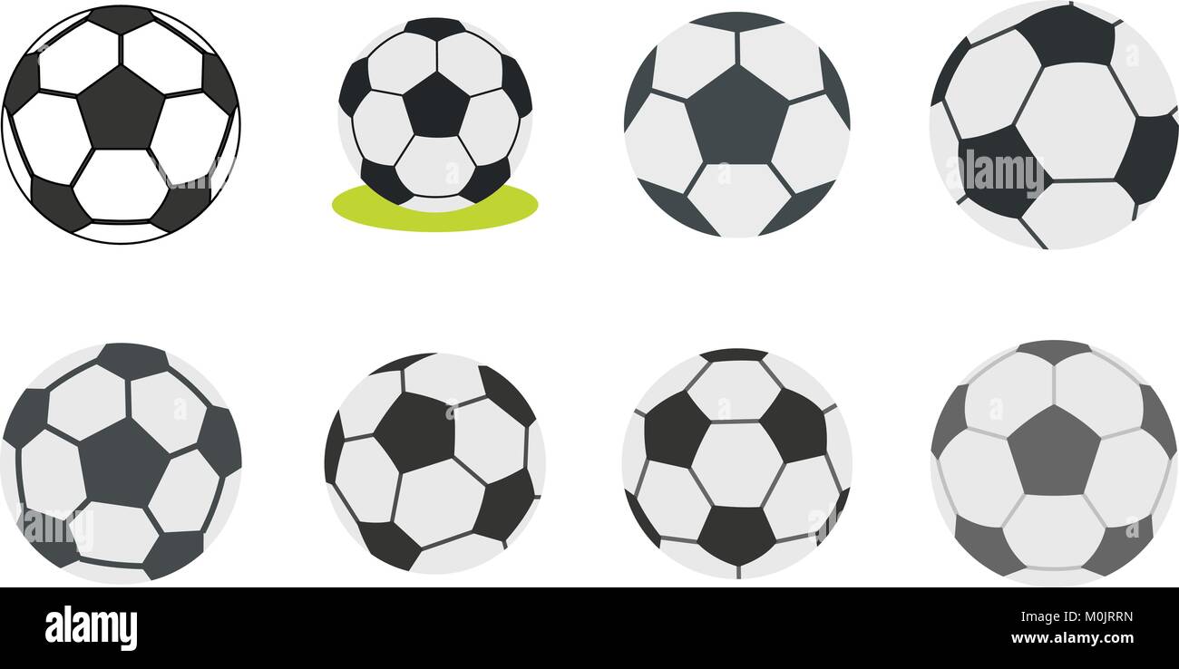 Soccer ball icon set, flat style Stock Vector Image & Art - Alamy