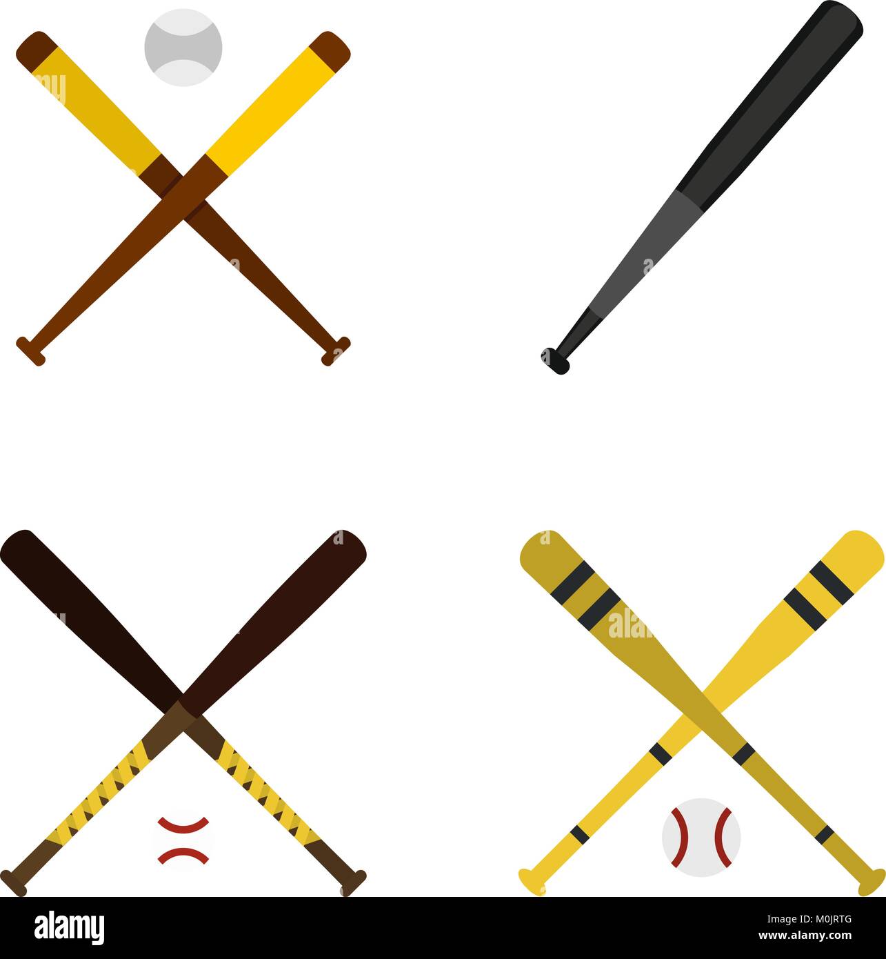 Baseball bat icon set, flat style Stock Vector Image & Art - Alamy