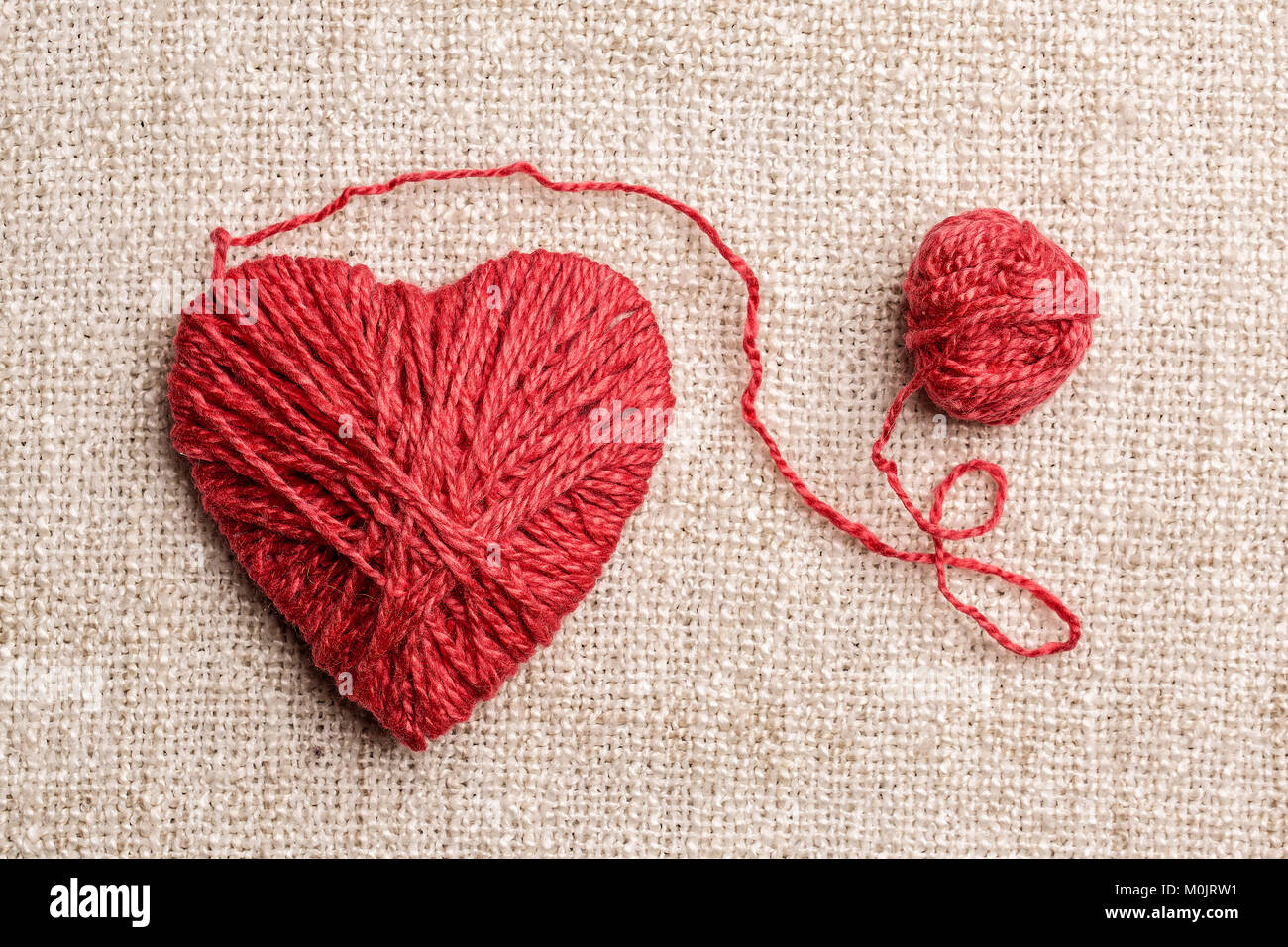 Heart ball of wool hi-res stock photography and images - Alamy