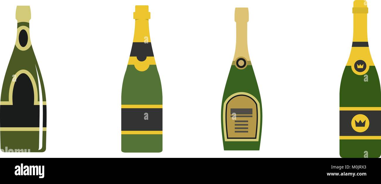 Champagne icon set, flat style Stock Vector Image & Art - Alamy
