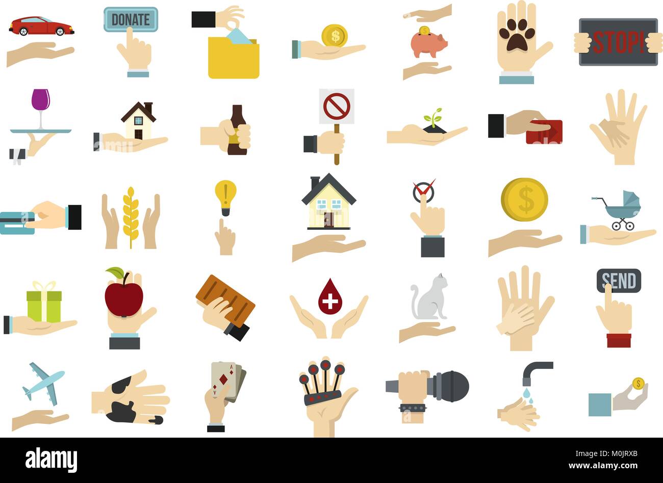Object in hand icon set, flat style Stock Vector Image & Art - Alamy