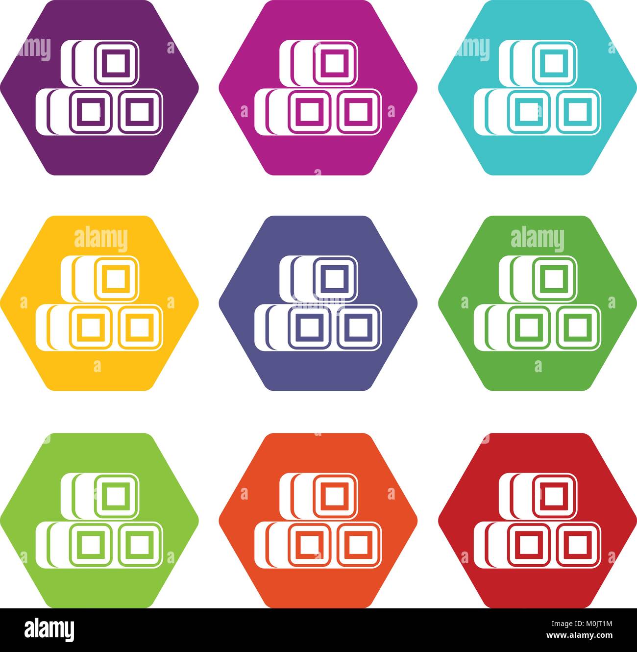 Hay bundles icon set color hexahedron Stock Vector Image & Art - Alamy
