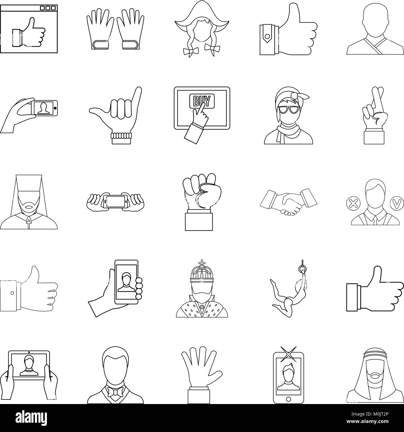 Sentiment icons set, outline style Stock Vector Image & Art - Alamy