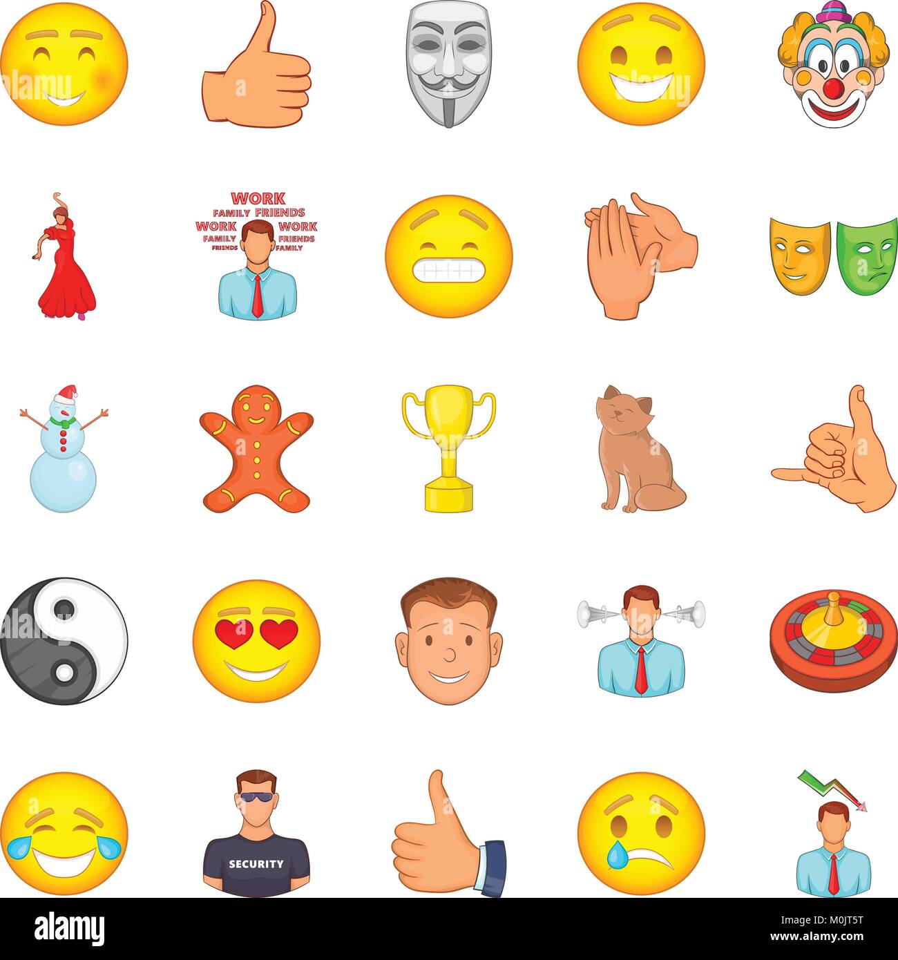 Positive emotion icons set, cartoon style Stock Vector Image & Art - Alamy