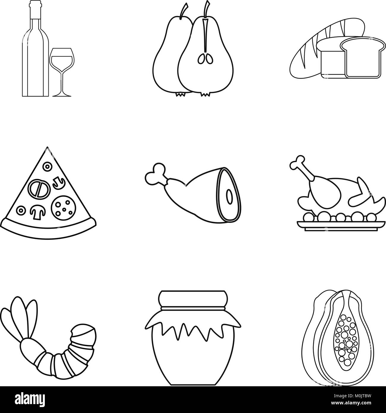 Cook dinner icons set, outline style Stock Vector Image & Art - Alamy