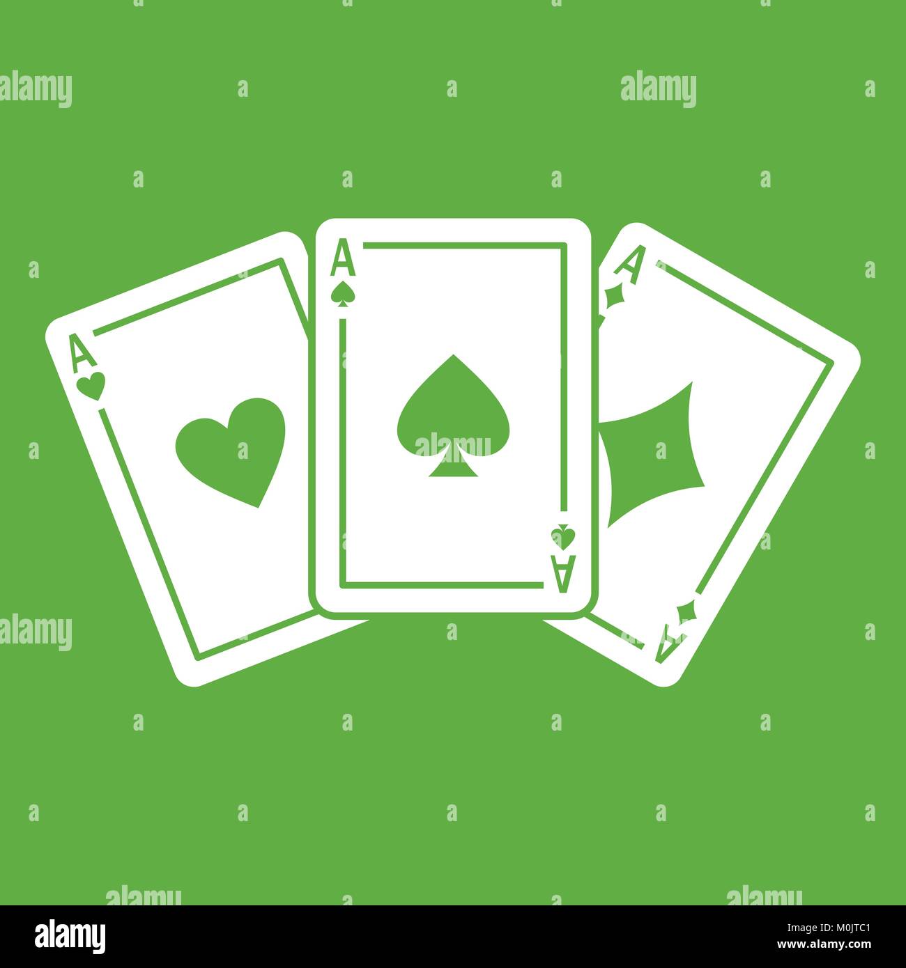 Three aces playing cards icon hi-res stock photography and images - Alamy