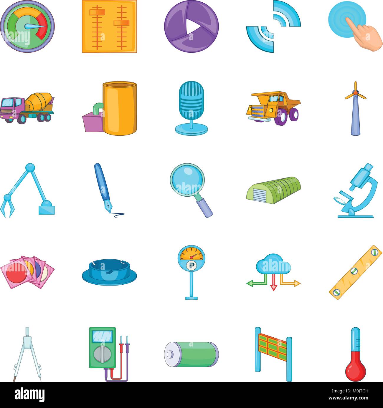 Engineering system icons set, cartoon style Stock Vector Image & Art ...