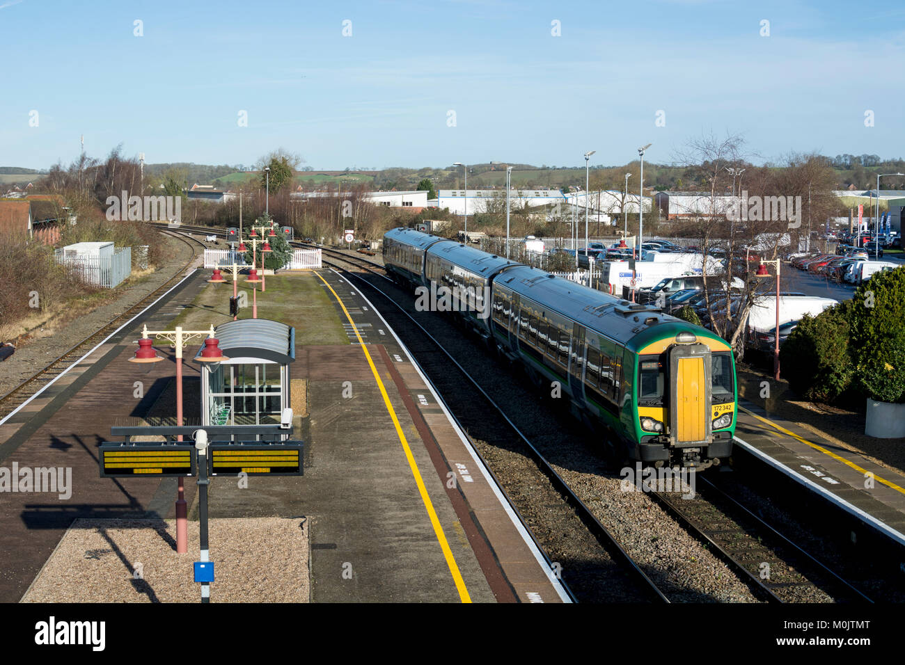West Midlands Railway class 172 diesel train arriving at Stock Photo ...