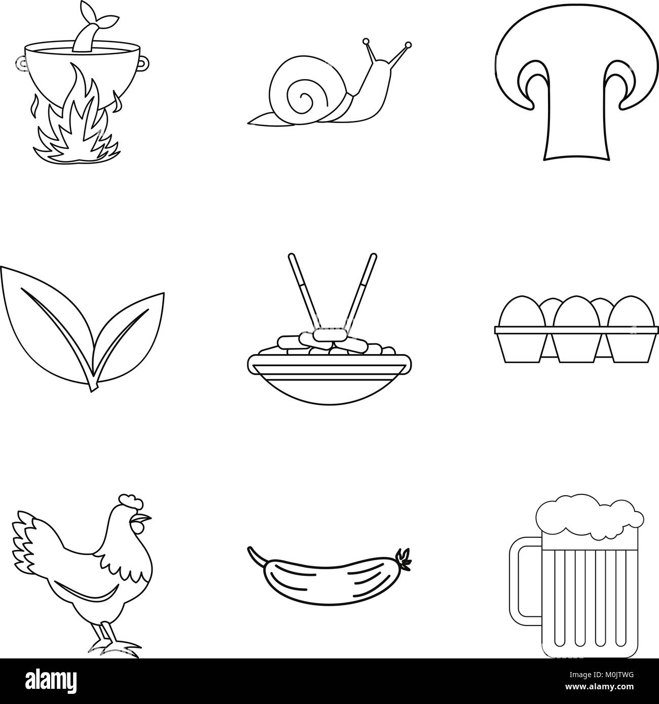 Fresh produce icons set, outline style Stock Vector Image & Art - Alamy