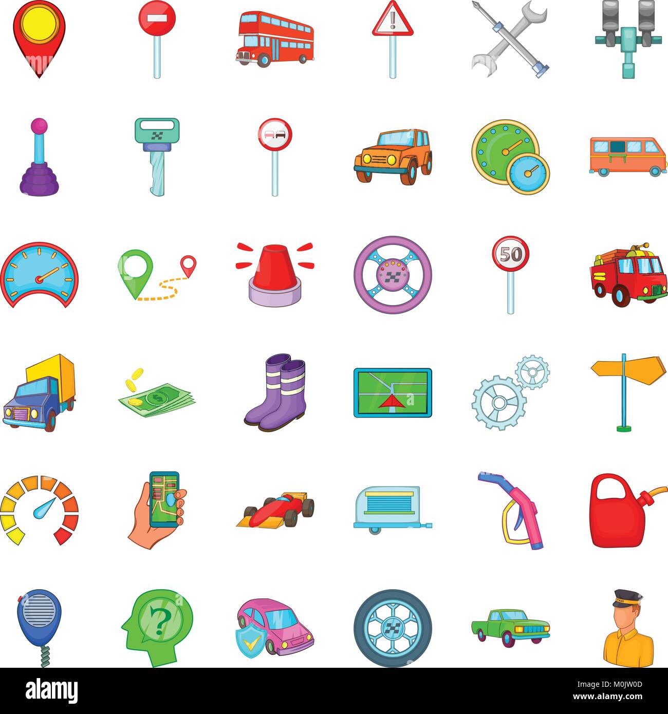 Motor transportation icons set, cartoon style Stock Vector Image & Art ...