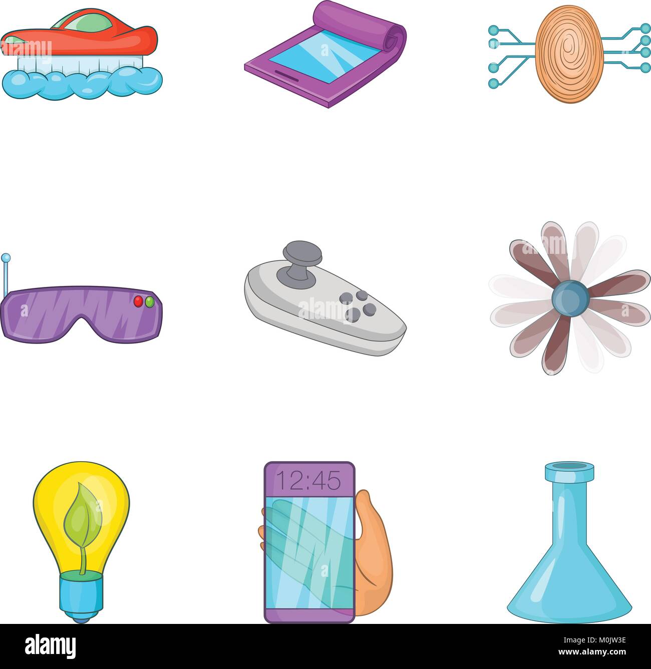 Promising technology icons set, cartoon style Stock Vector Image & Art ...