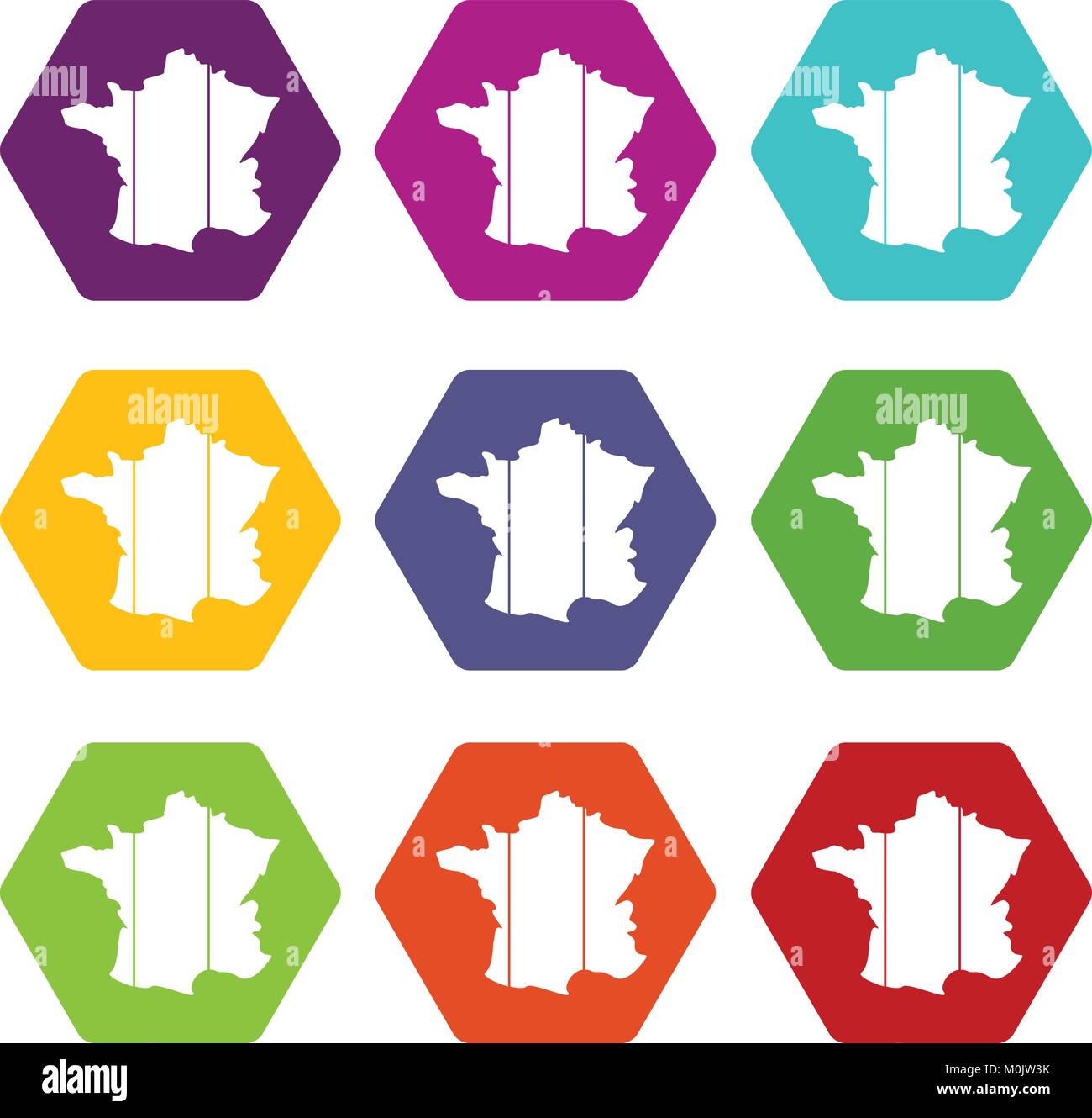 France icon set color hexahedron Stock Vector Image & Art - Alamy