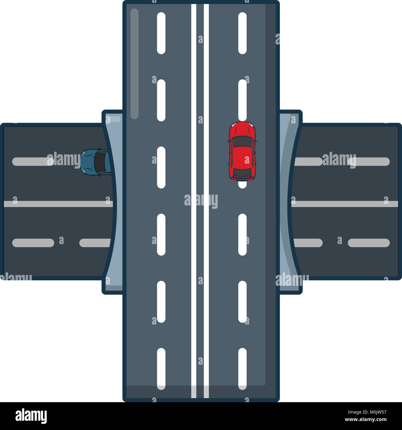 Car over bridge Stock Vector Images - Alamy