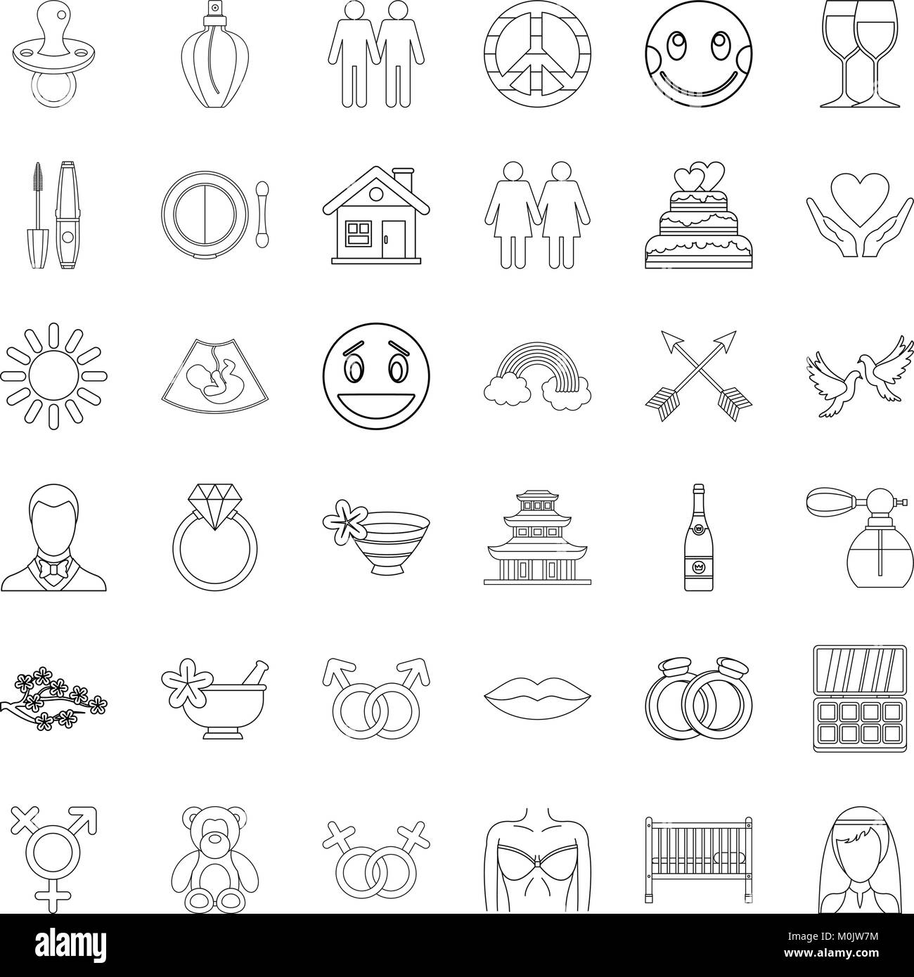 Sensitivity icons set, outline style Stock Vector Image & Art - Alamy