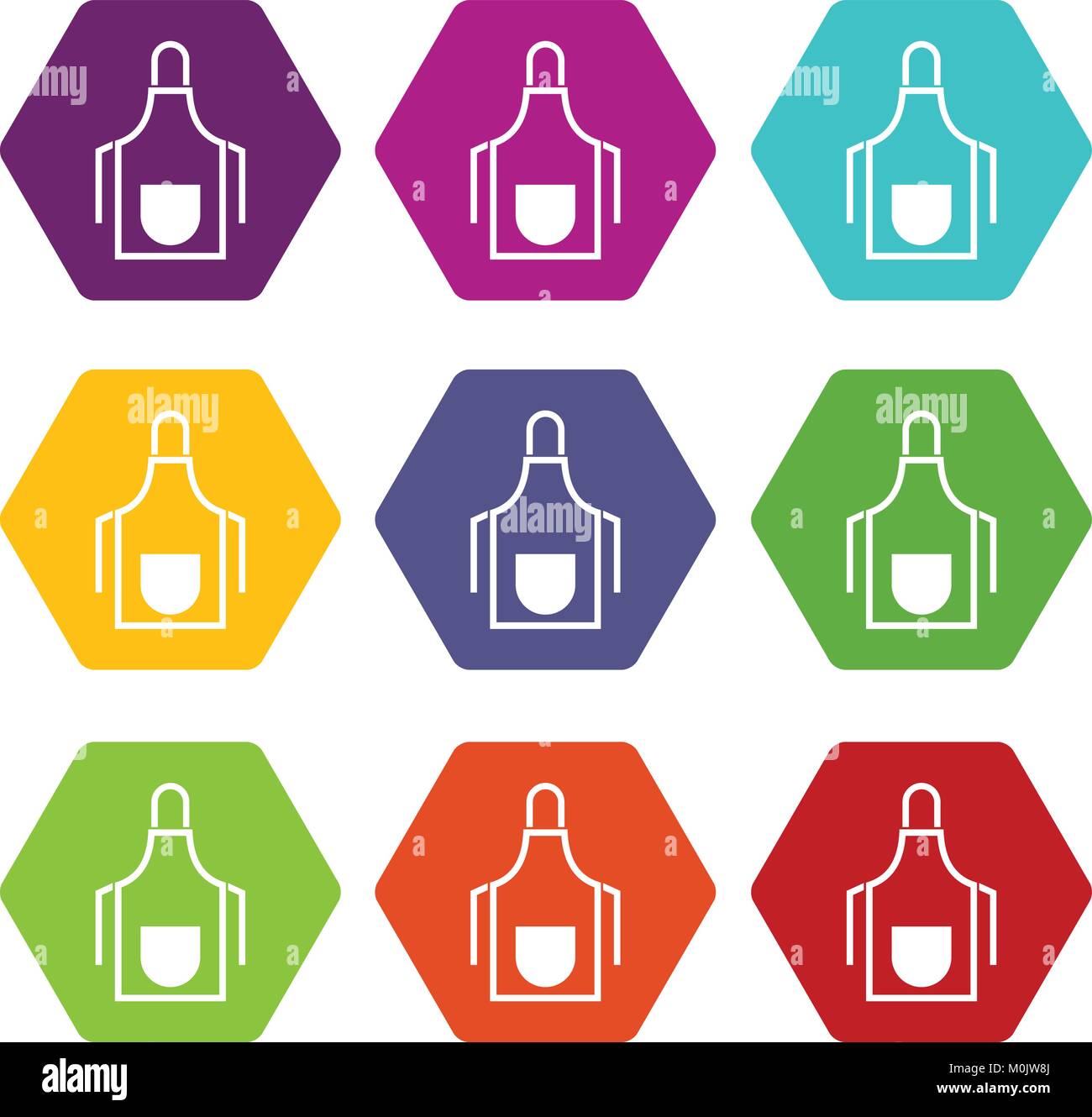 Kitchen apron icon set color hexahedron Stock Vector Image & Art - Alamy