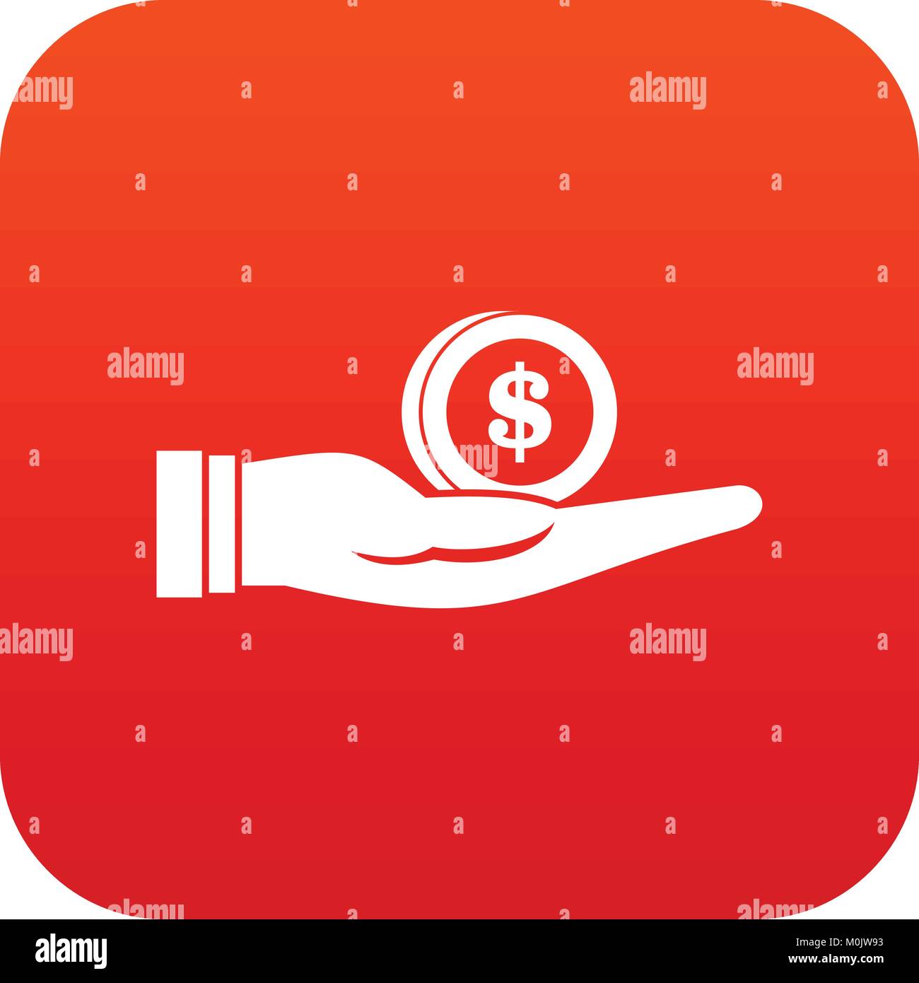 Dollar in hand icon digital red Stock Vector Image & Art - Alamy