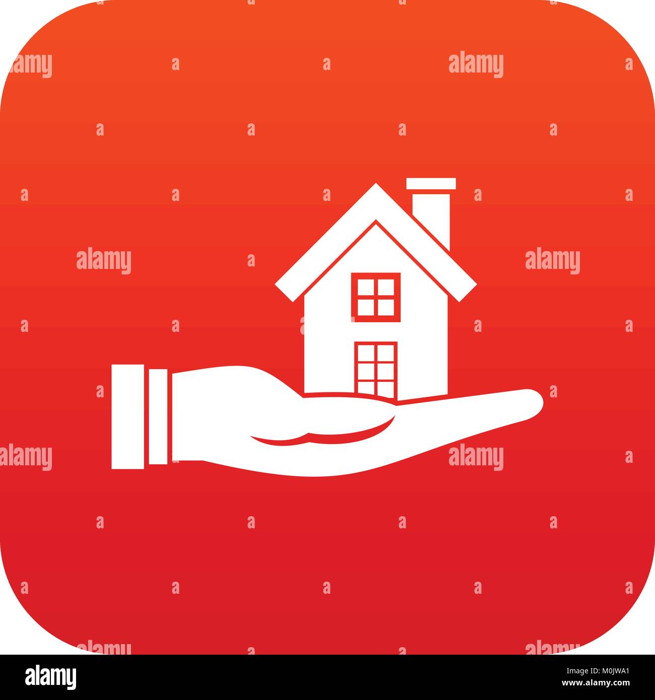 House in hand icon digital red Stock Vector Image & Art - Alamy