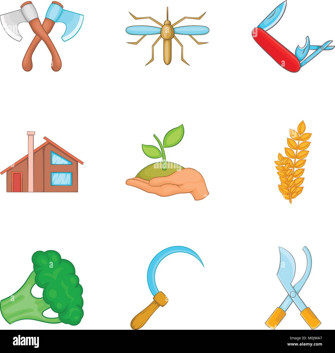 Truck farming icons set, cartoon style Stock Vector Image & Art - Alamy