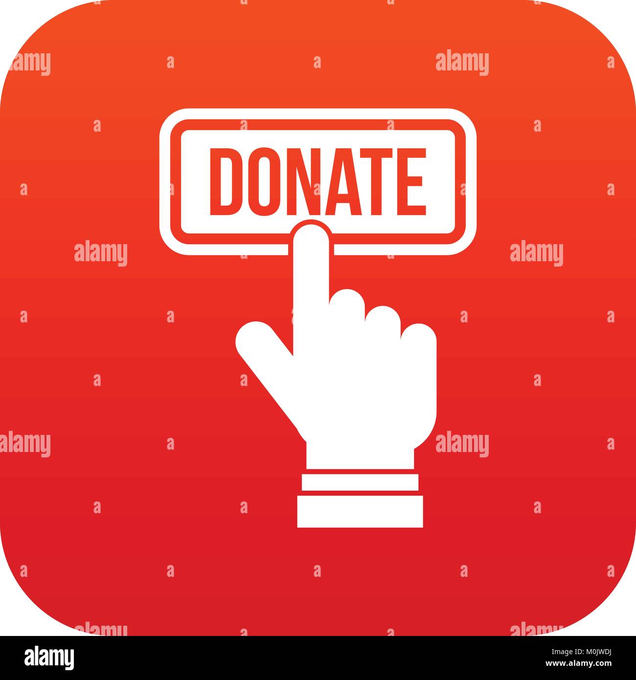 Hand presses button to donate icon digital red Stock Vector Image & Art ...