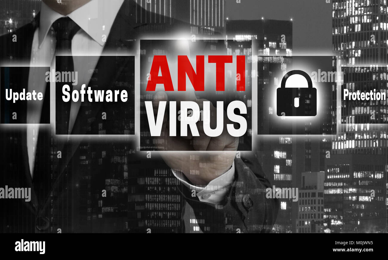 Antivirus concept is shown by businessman Stock Photo - Alamy