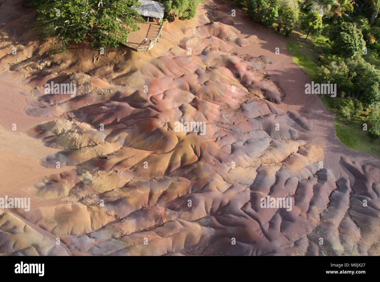 Aerial view of The Seven Coloured Earth(s) (AKA Terres des Sept ...