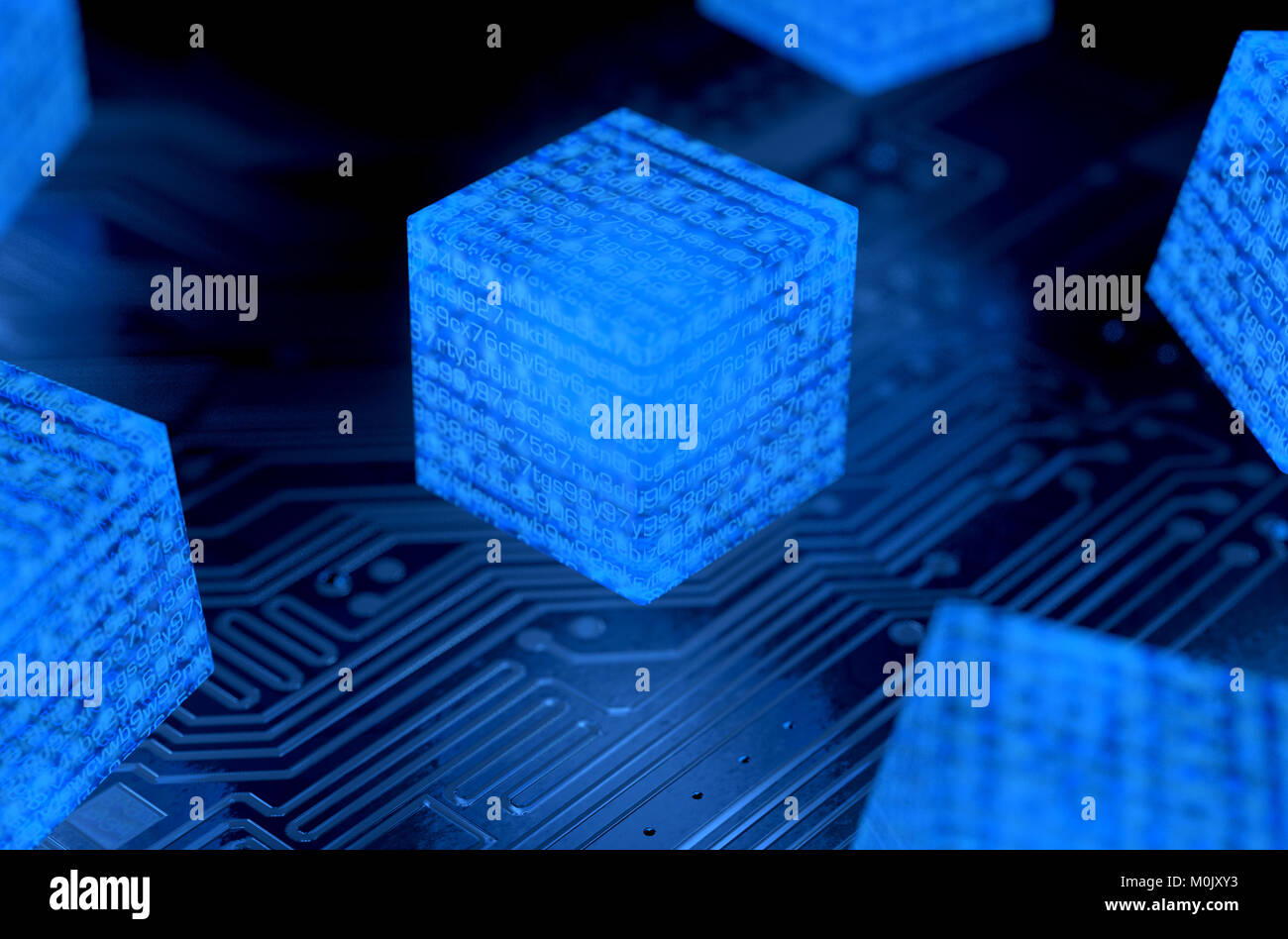 A Concept Showing A Network Of Interconnected Blocks Of Data Depicting