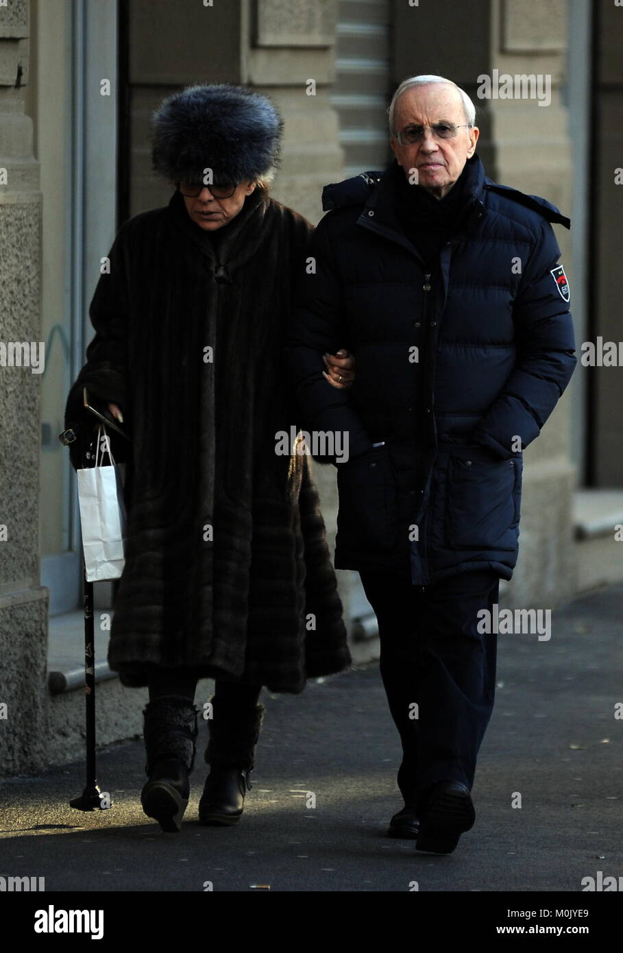 Dan Peterson out and about in Milan with his wife Laura Featuring: Dan ...