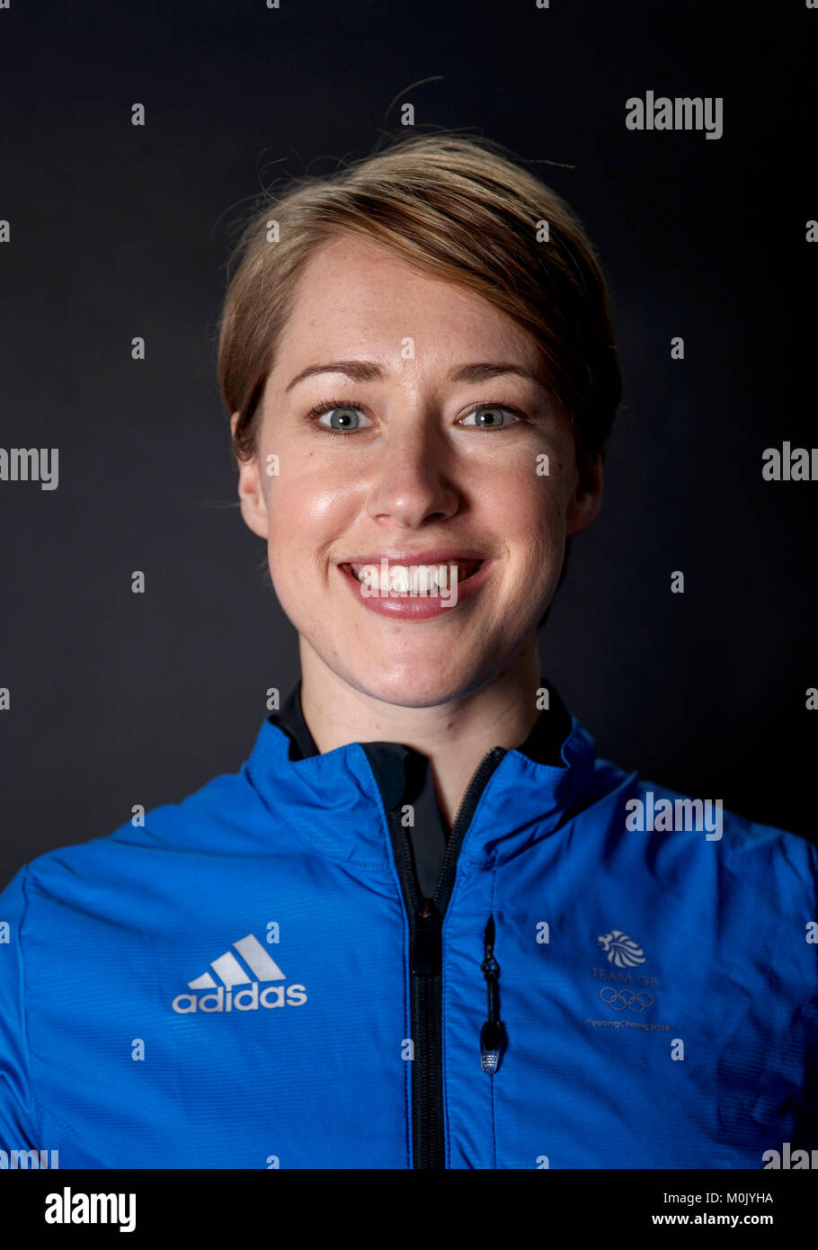 Skeleton racer Lizzy Yarnold during a kitting out session at ADIDAS ...