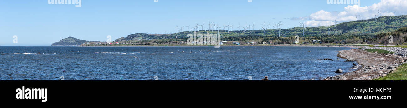 Gaspesie coastline panoramic panorama in Quebec, Canada with Capucins ...